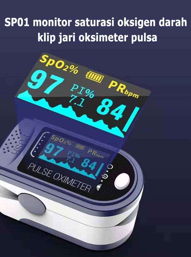 SP01 Monitor Saturasi Oksigen Darah Klip Jari Pulse Oximeter